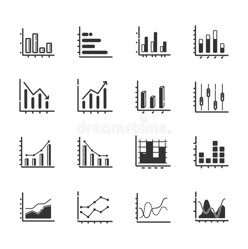 Set of graph icons stock vector. Illustration of financial - 66057266