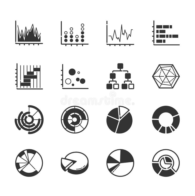Set of graph icons stock vector. Illustration of flat - 66057276