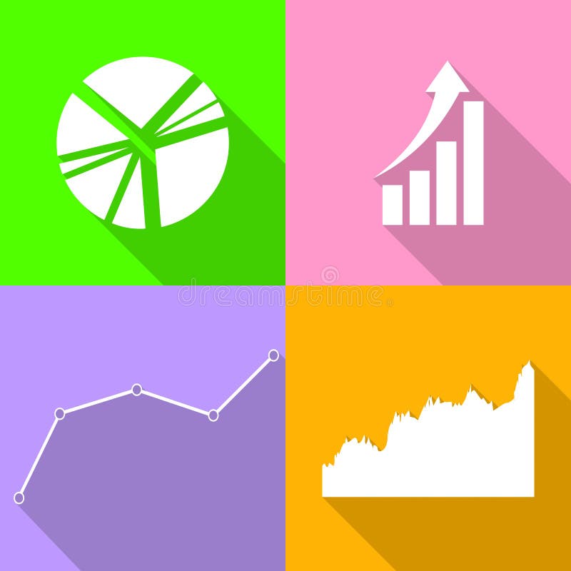 Set of graph icons stock illustration. Illustration of increase - 55725218