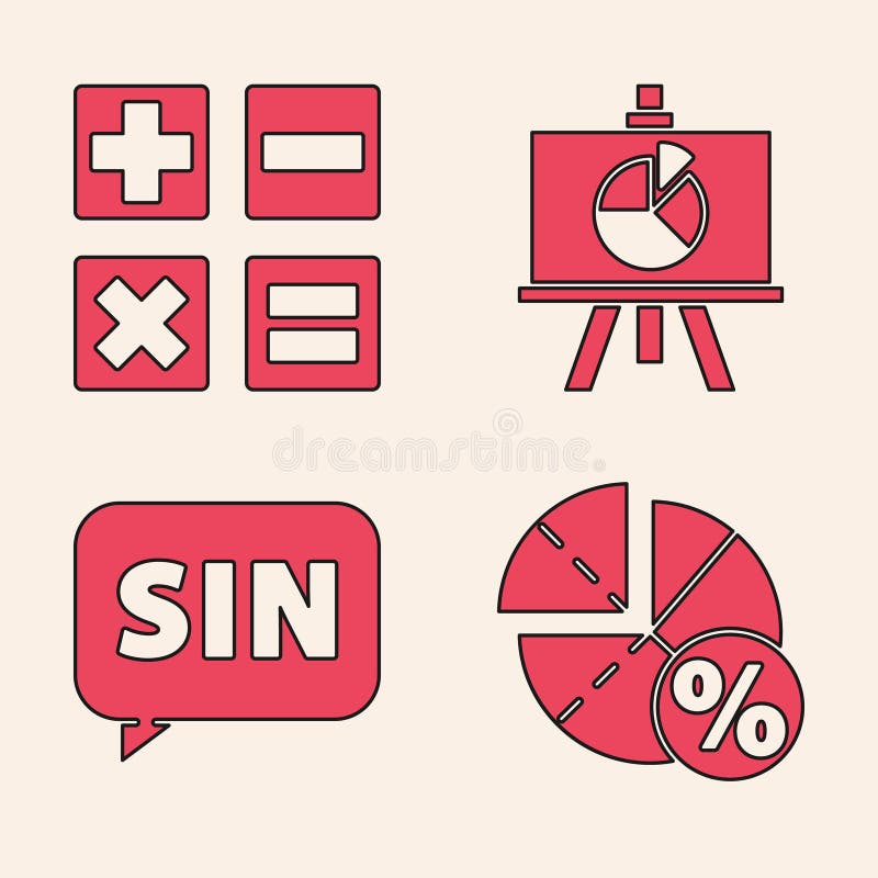 Set Graph, Schedule, Chart, Diagram, Calculator, Chalkboard with ...
