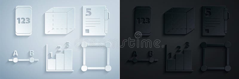 Set Graph, Schedule, Chart, Diagram, Test or Exam Sheet and Pen ...