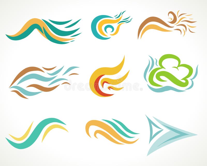 Set of Graphic Design Elements Stock Vector - Illustration of ocean ...