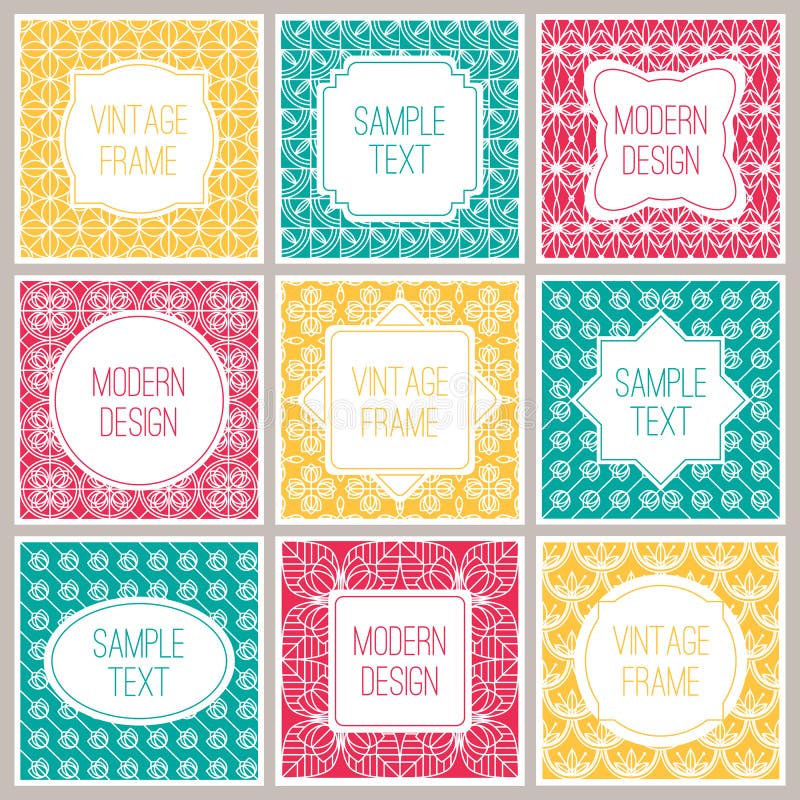 Set of Graphic Design Frames for Logo and Badges Stock Vector ...