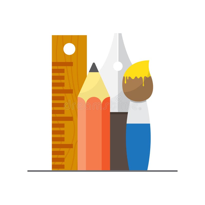 Set of Graphic Designer Items and Tools Stock Vector - Illustration of ...