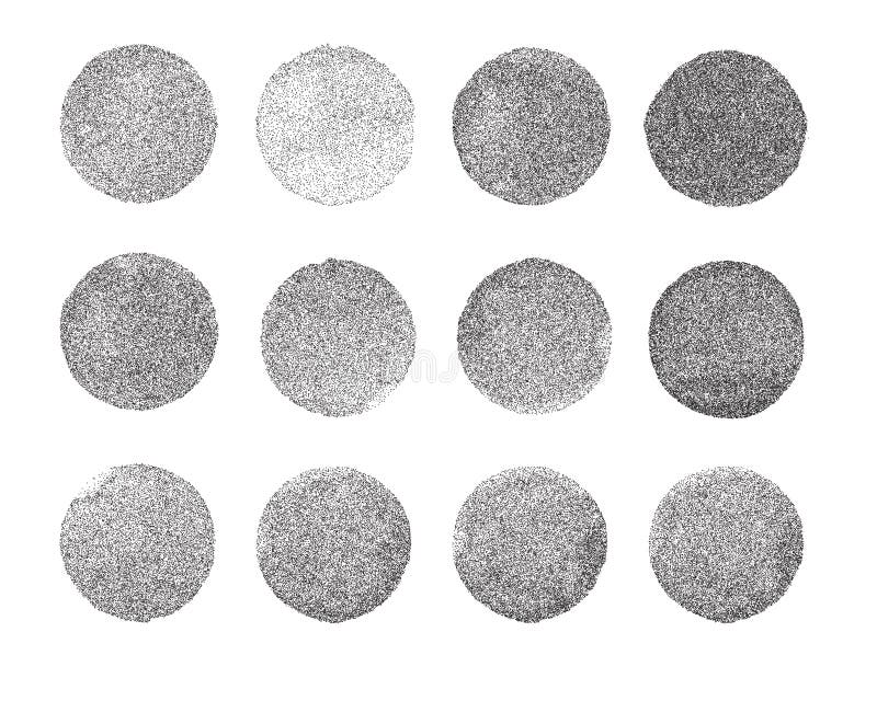 Set of Graphic Dotted Circles, Round Shape Stock Illustration ...