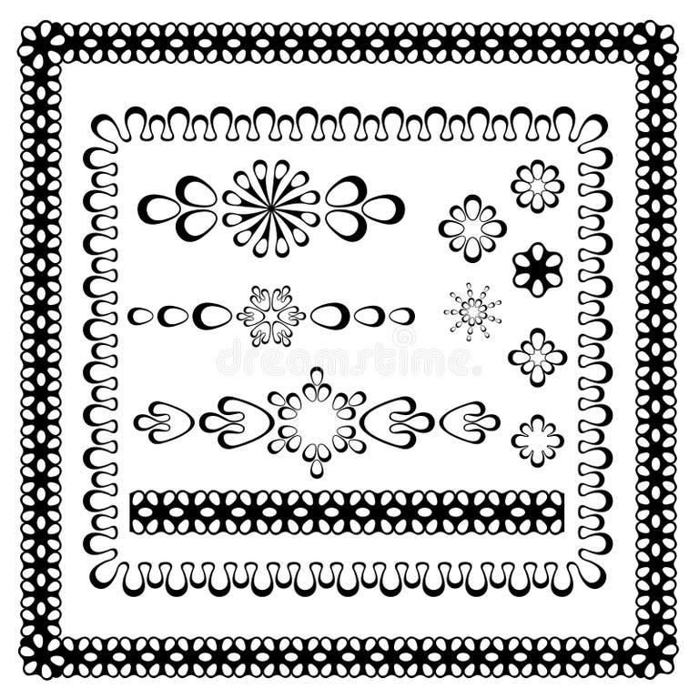 Set of Graphic Frames and Design Elements Stock Vector - Illustration ...