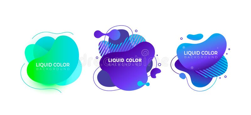 Set of Graphic Liquid Color Elements Stock Vector - Illustration of ...