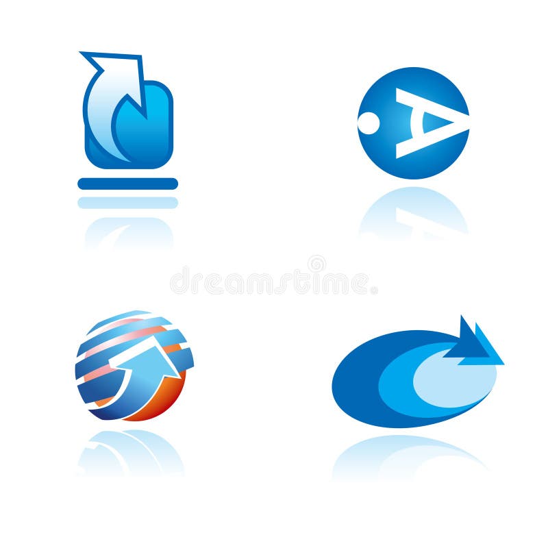 Set of Graphic Symbols on Abstract Theme Stock Vector - Illustration of ...