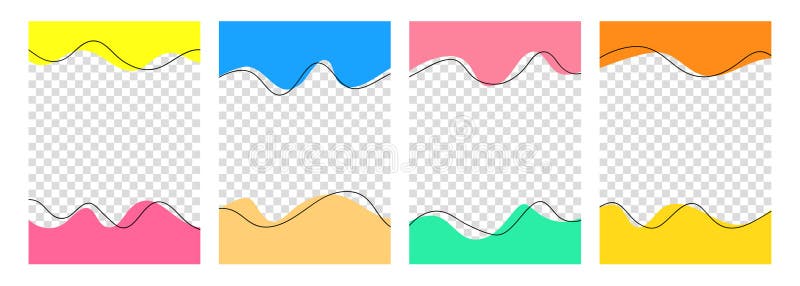 Set of Graphic Templates. Bright Colored Various Dynamic Wavy Shapes ...