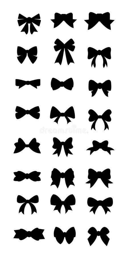 Set of 16 decorative bows stock vector. Illustration of abstract - 33335227