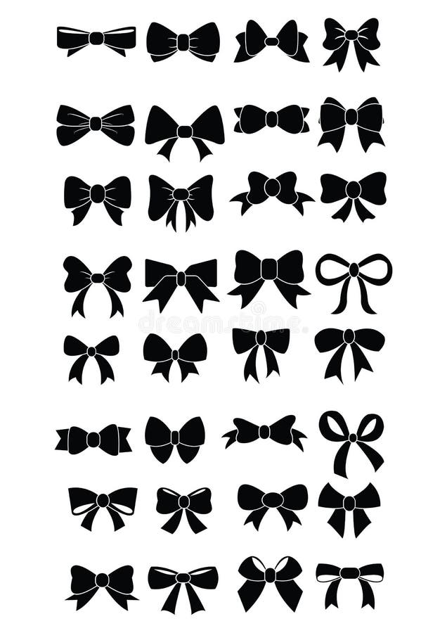 Vector Sillouettes,Set of Graphical Decorative Bows, Stock Vector ... Vector Sillouettes,Set of Graphical Decorative Bows, Stock Vector ...
