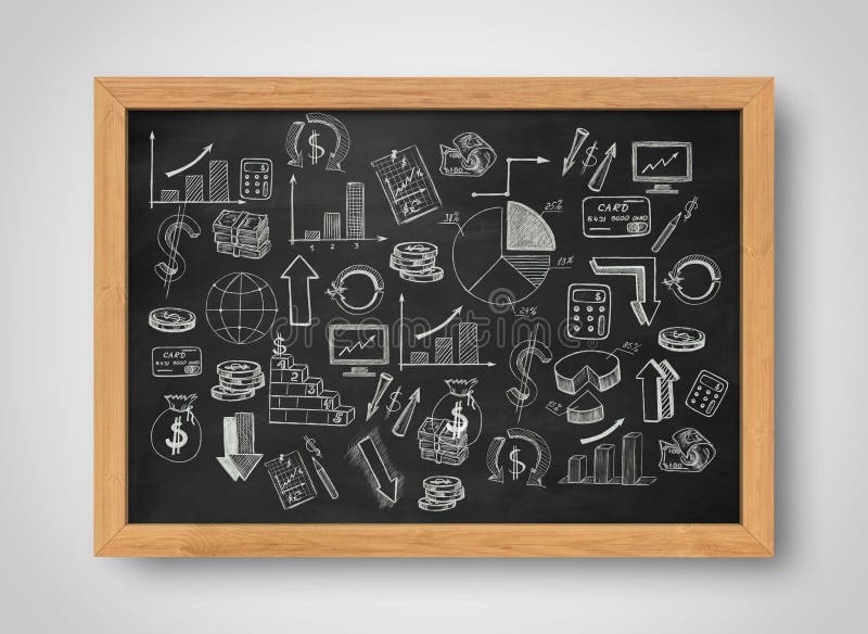 Set of Graphics and Pictures about Economics Statistics Painted on ...