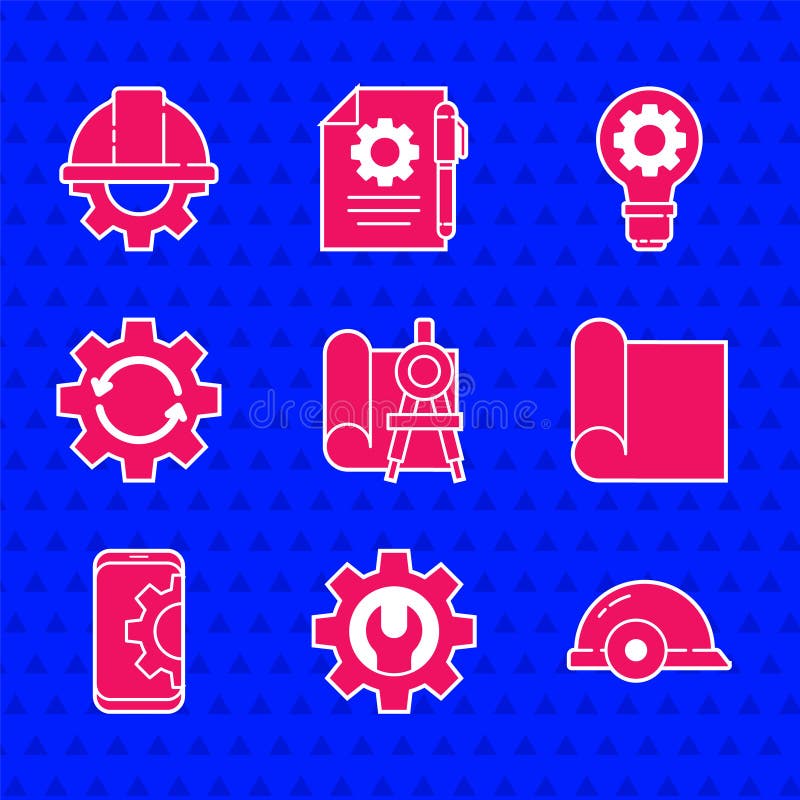 Set Graphing Paper and Compass, Wrench Spanner Gear, Worker Safety ...