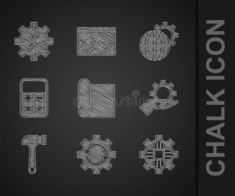 Set Graphing Paper for Engineering, Gear and Arrows As Workflow ...