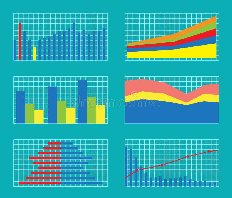Set of Graphs and Charts. Data, Statistic, Informative Stock Vector ...