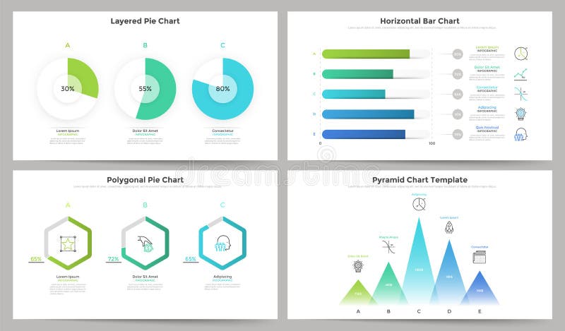 Set of graphs and charts stock vector. Illustration of hexagonal ...