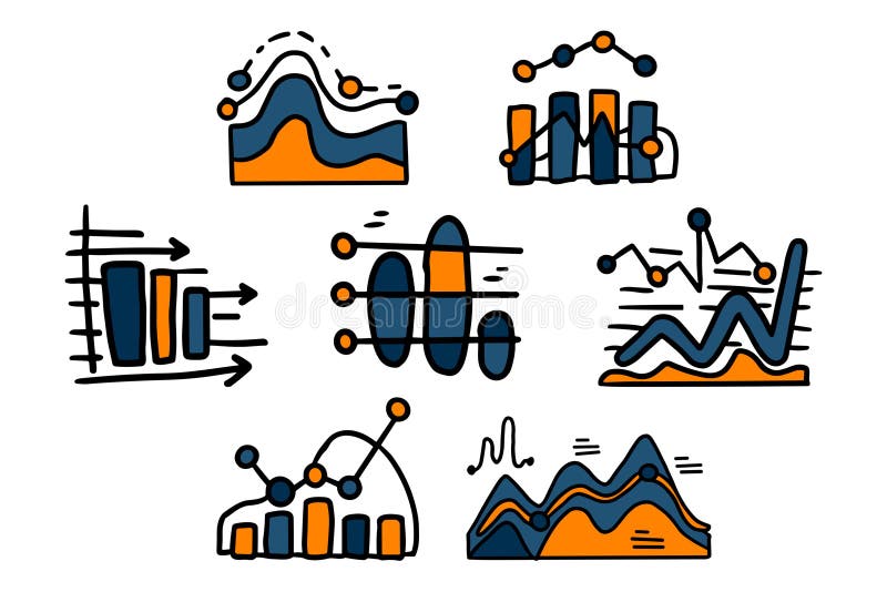 A Set of Graphs with Different Shapes and Sizes Stock Vector ...