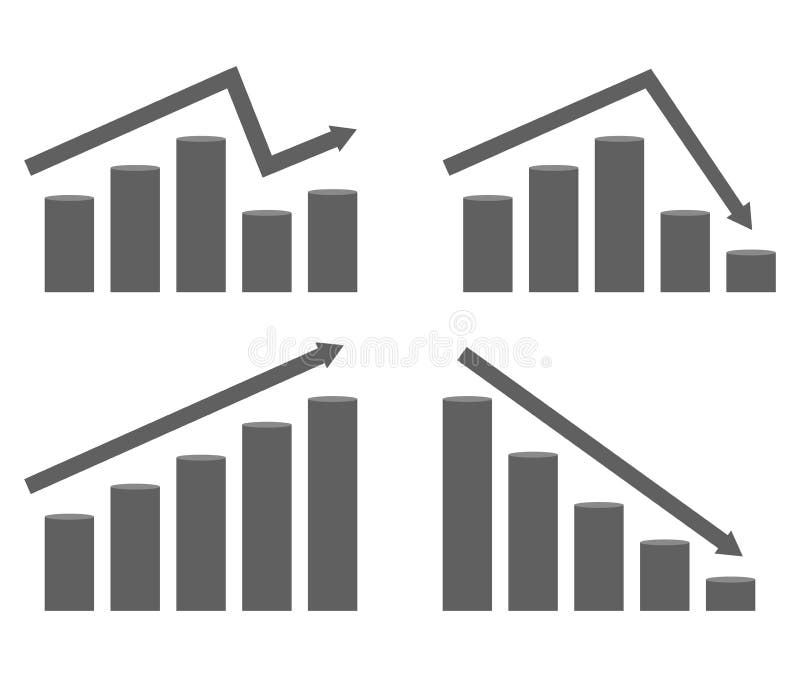 Set of Graphs of Rising and Falling Prices. Stock Vector - Illustration ...