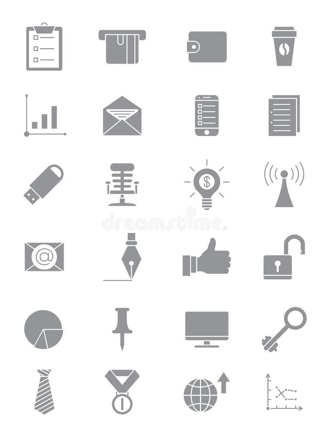 Set of gray business icons stock vector. Illustration of social - 68795613