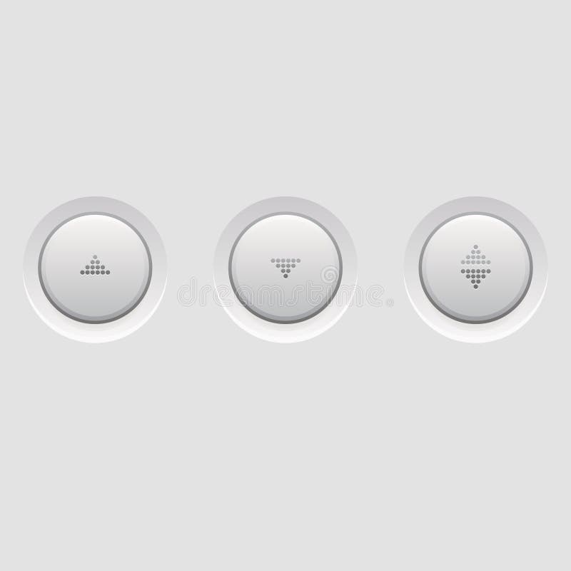 Set of Gray Computer Buttons, Volume Up and Down Icon Stock Vector ...