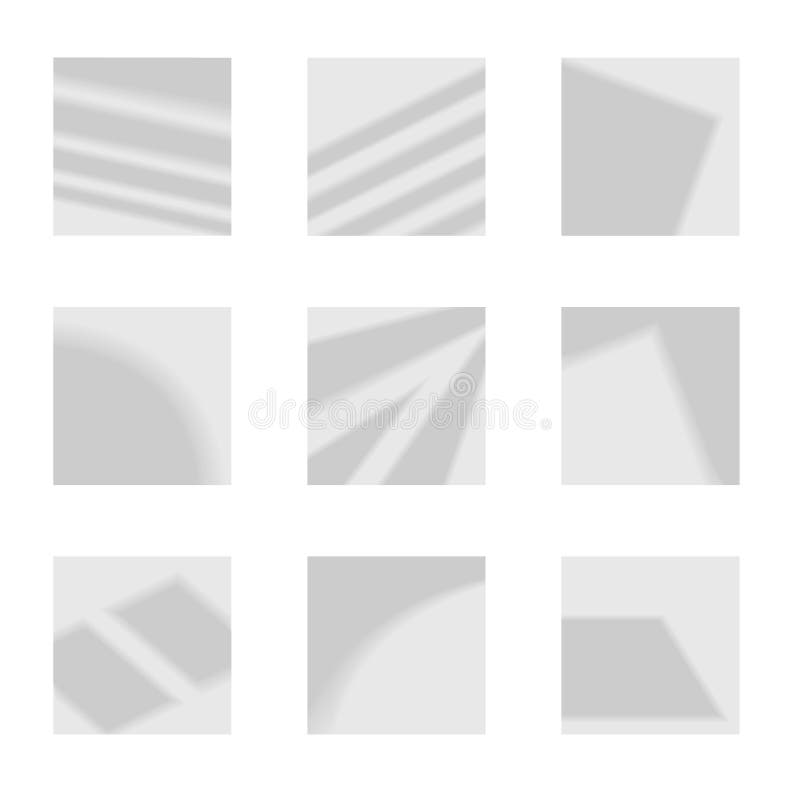 Set Of Transparent Shadow With Soft Edges Isolated. Set Of Square ...