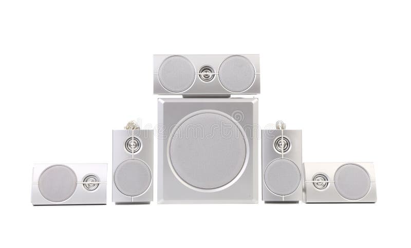 Set of Gray Sound Speakers. Stock Photo - Image of broadcasting ...