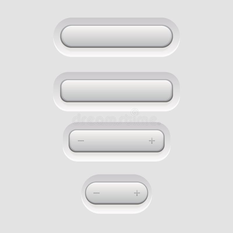 Set of Gray Volume Buttons, Web Icon Stock Vector - Illustration of ...