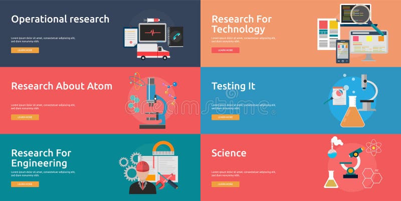 Science and Research Banner Design Stock Vector - Illustration of ...