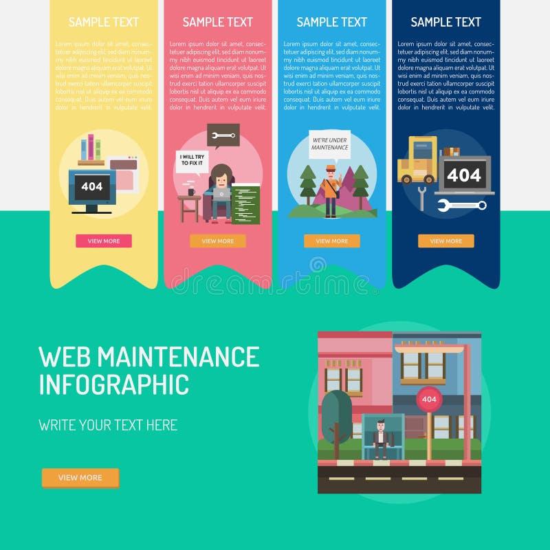 Web Maintenance Infographic Stock Illustration - Illustration of modern ...