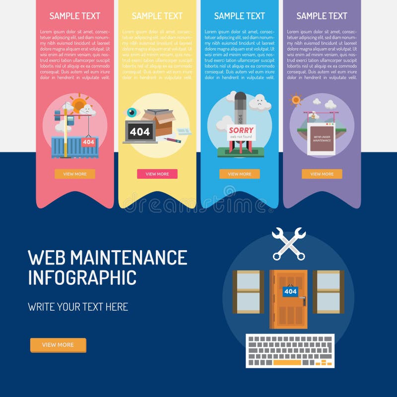 Web Maintenance Infographic Stock Illustration - Illustration of cargo ...
