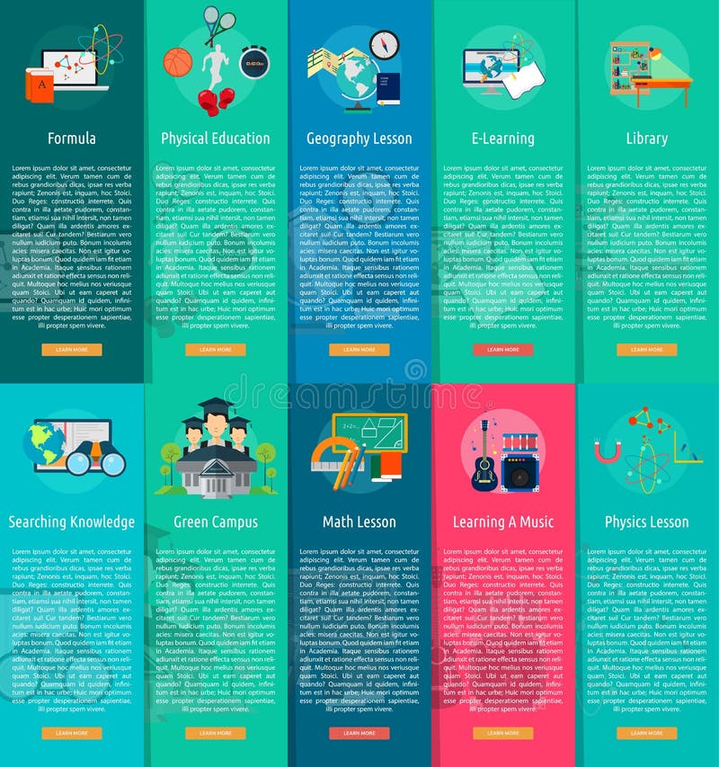 Education and Science Vertical Banner Concept Stock Vector ...