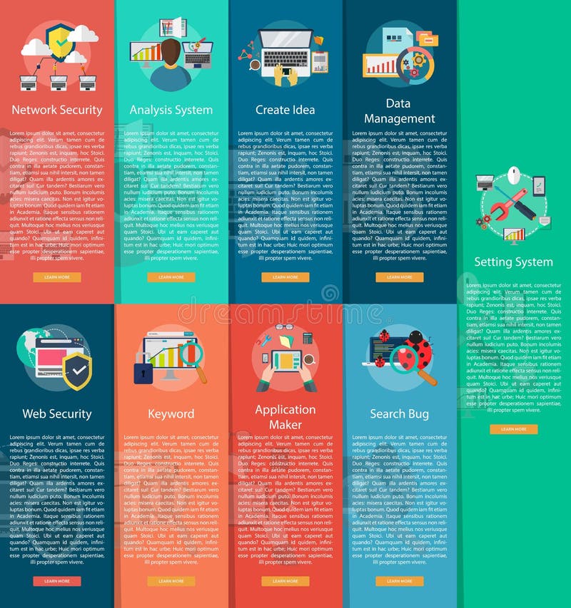 Web and Development Vertical Banner Concept Stock Illustration ...