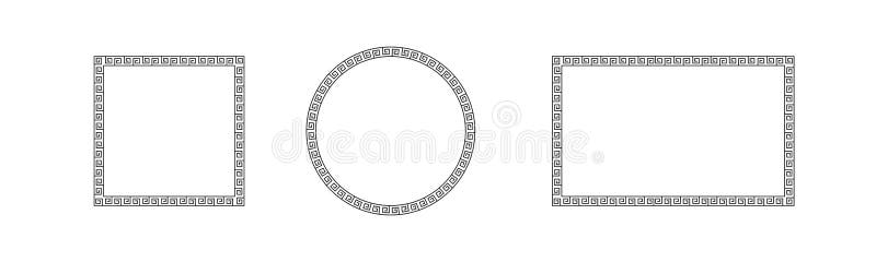 Set Greek Frame. Meander Pattern Stock Vector - Illustration of antique ...
