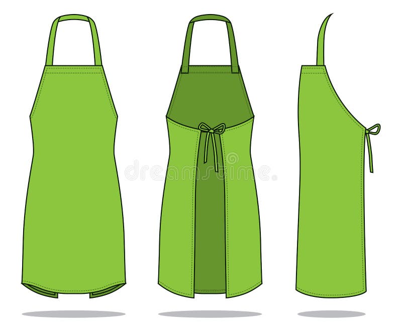 Blank Green Apron Template on White Background Stock Vector ...