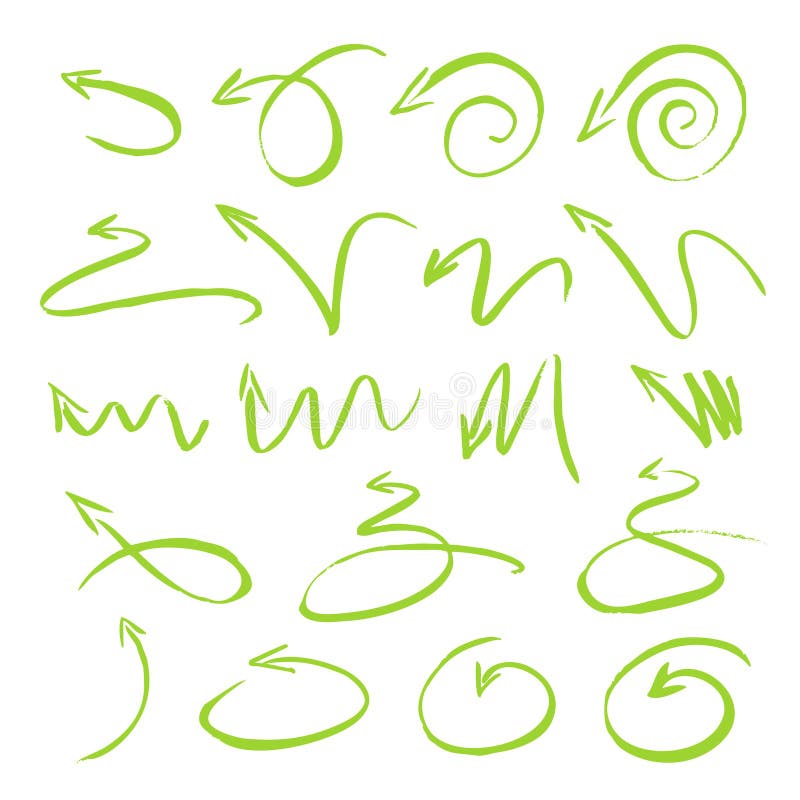 Set of green arrows stock illustration. Illustration of design - 46743738