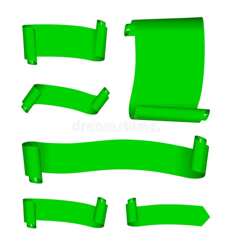 Set of green banners stock vector. Illustration of flag - 131593399