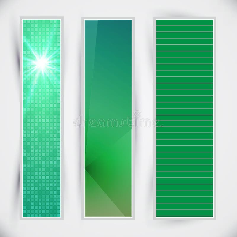 Set of green banners stock vector. Illustration of light - 63355526