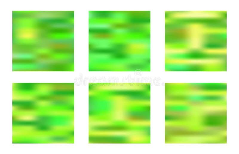 Set of Green Blur Square Cards, Bright Neon Design Stock Vector ...