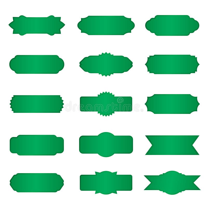 Set of Green Borders and Banners Stock Illustration - Illustration of ...