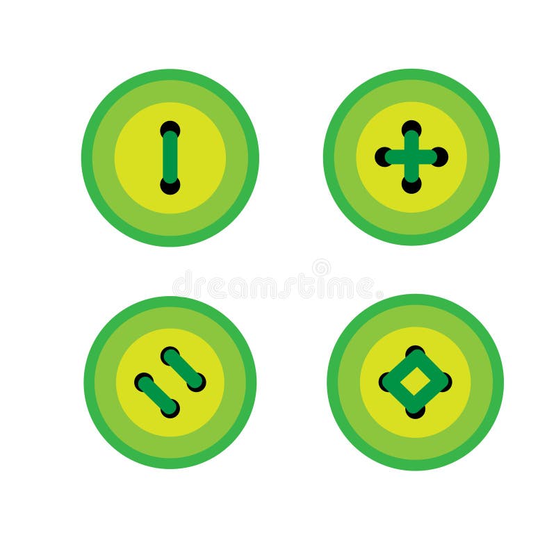 Green Web Buttons Design Elements Set Stock Vector - Illustration of ...