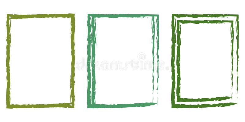 Set of Green Frames. Vector Frames Isolated on White Stock Vector ...