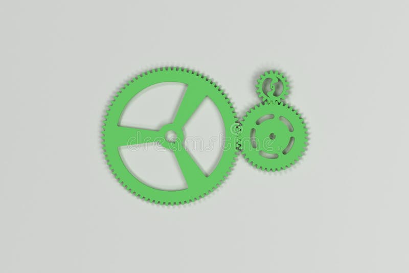 Set of Green Gears and Cogs on White Background Stock Illustration ...