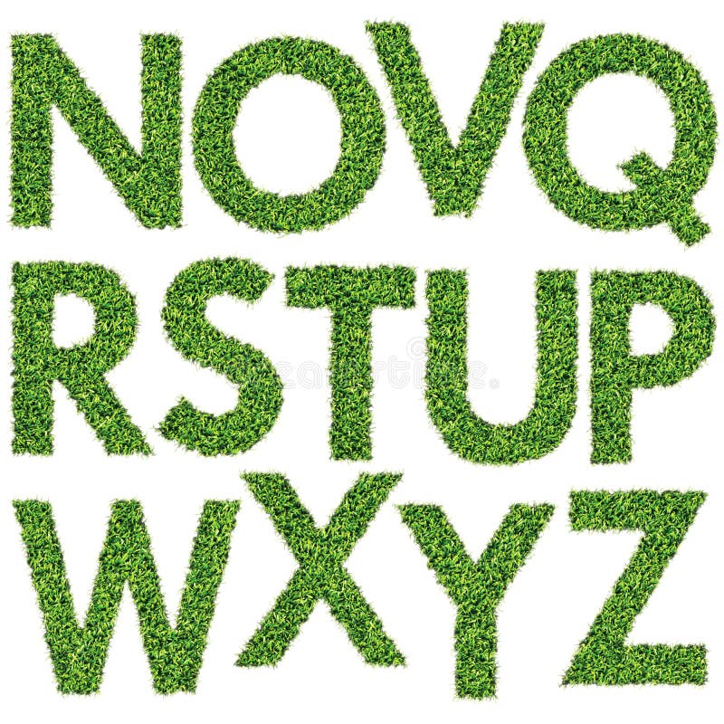 Set of Green Grass Alphabet Stock Illustration - Illustration of ...