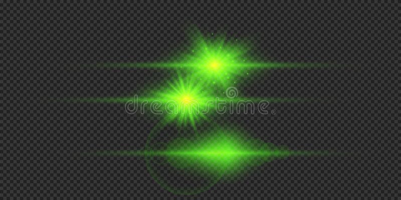 Set of Green Horizontal Light Effects of Lens Flares Stock Vector ...