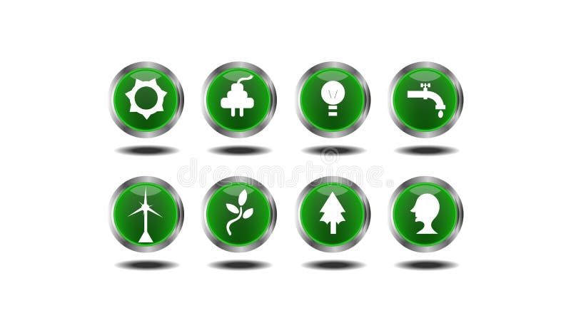 Set of green icons stock vector. Illustration of concept - 47790412