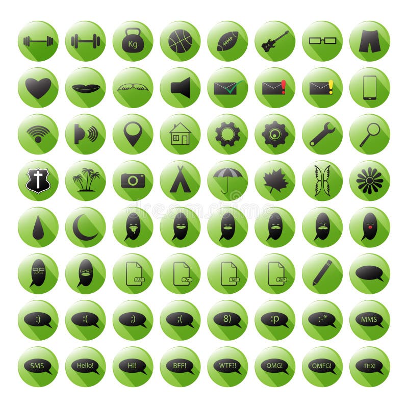 Set of the Green Icons for Your Site or Mobile Apps Stock Vector ...