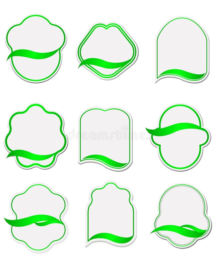 Set of green labels stock vector. Illustration of luxury - 12441774