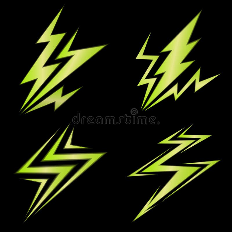 Green Lightning Water Drop Logo Concept Design. Symbol Graphic Template ...