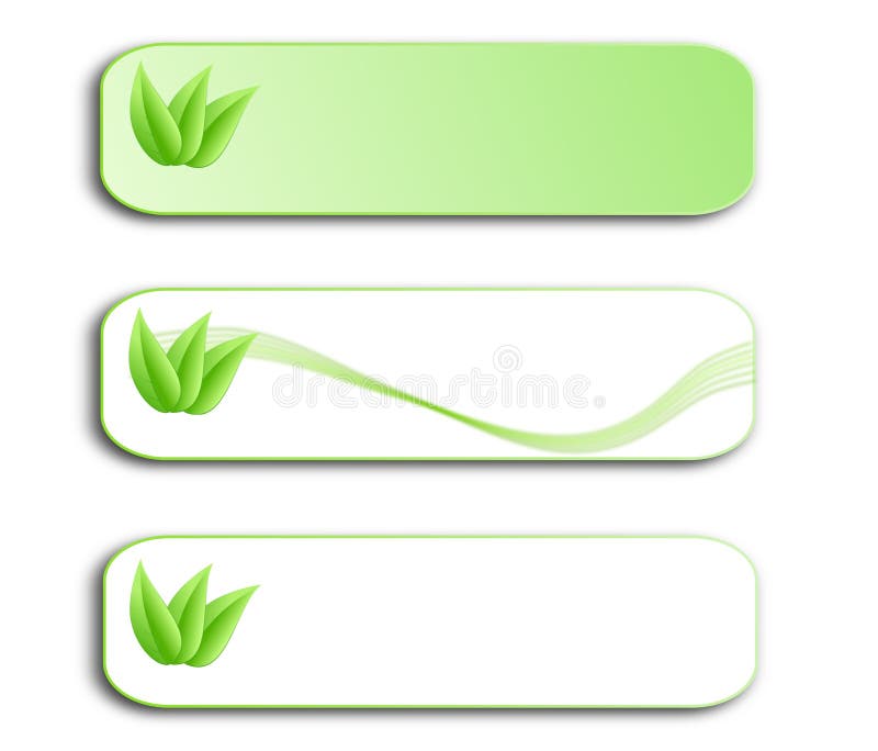Set Green Menu with Leaves As Design with Space Stock Illustration ...