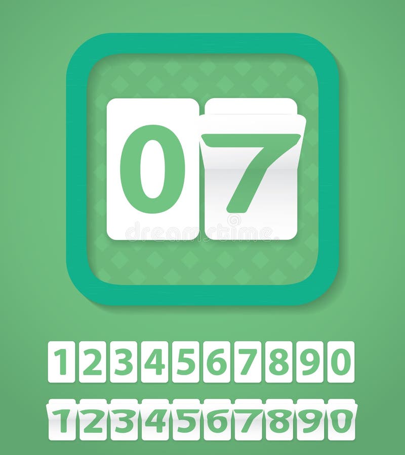 Number Counter Green Stock Illustrations – 890 Number Counter Green ...